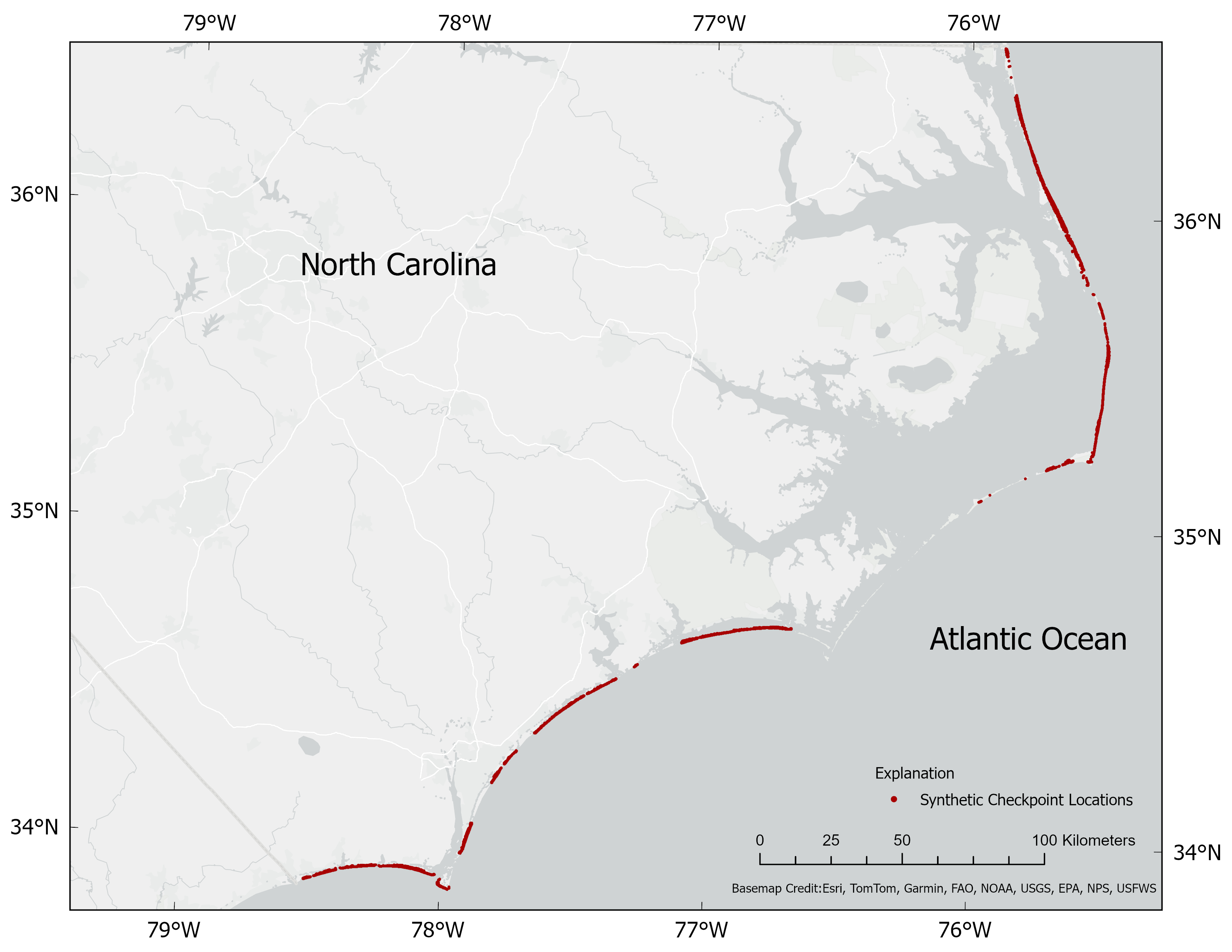 Data Release - Synthetic Elevation Checkpoints, North Carolina